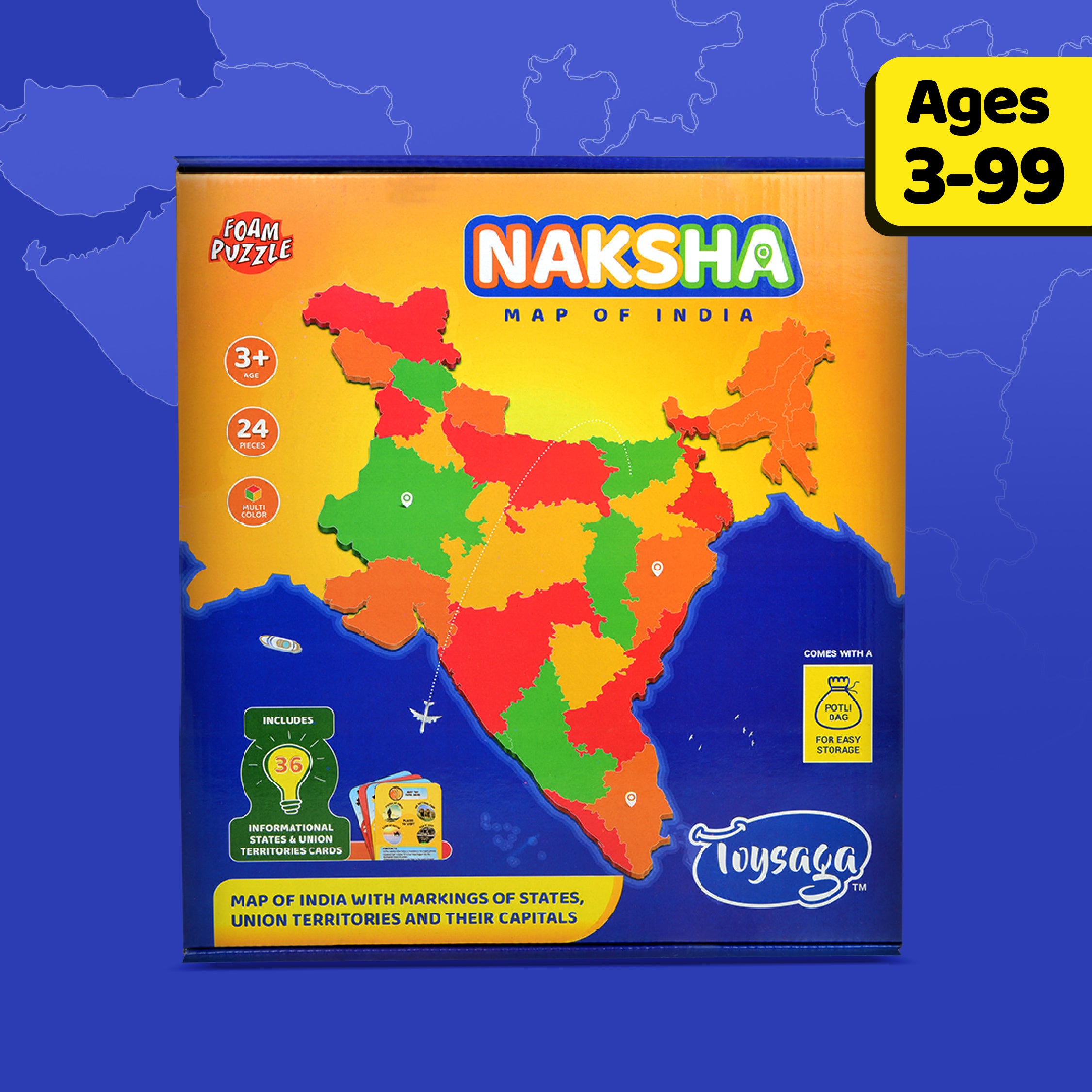 Naksha | Map of India| 36 Informational States & UTs Trump Flash Cards ...